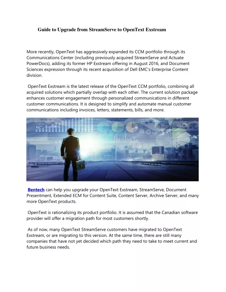 PPT - Guide to Upgrade from StreamServe to OpenText Exstream PowerPoint Presentation - ID:12001901