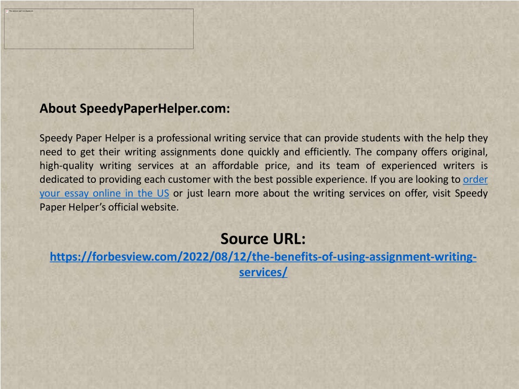 PPT - The Benefits of Using Assignment Writing Services PowerPoint ...