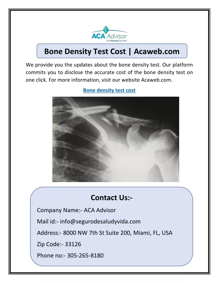 PPT - Bone Density Test Cost | Acaweb.com PowerPoint Presentation, free ...