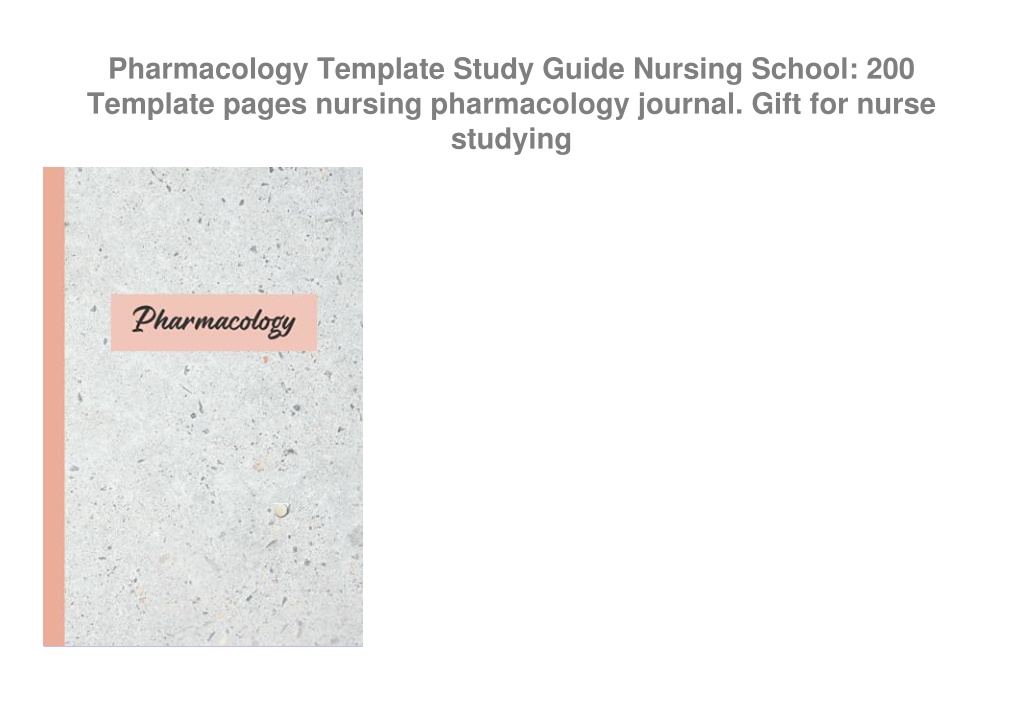PPT - ePDF] eBooks Pharmacology Template Study Guide Nursing School ...