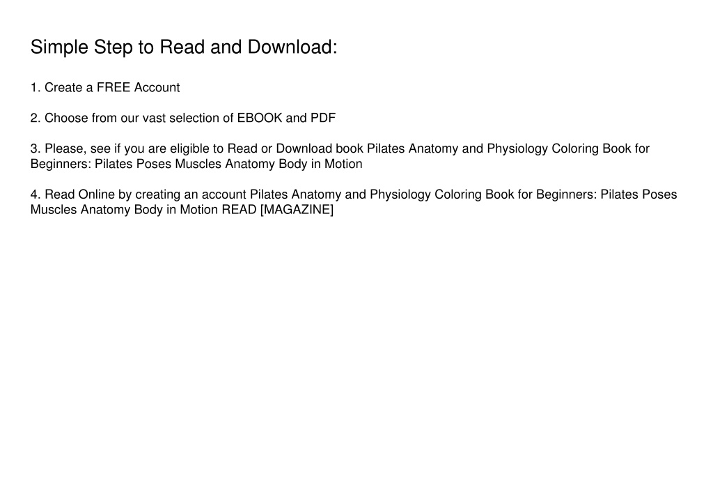 PPT - ePDF] eBooks Pilates Anatomy and Physiology Coloring Book for ...