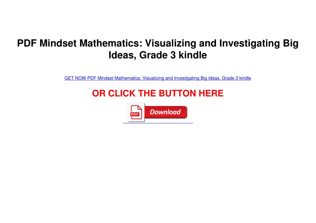 PPT - PDF Mindset Mathematics: Visualizing and Investigating Big Ideas, Grade 3 kindle ...
