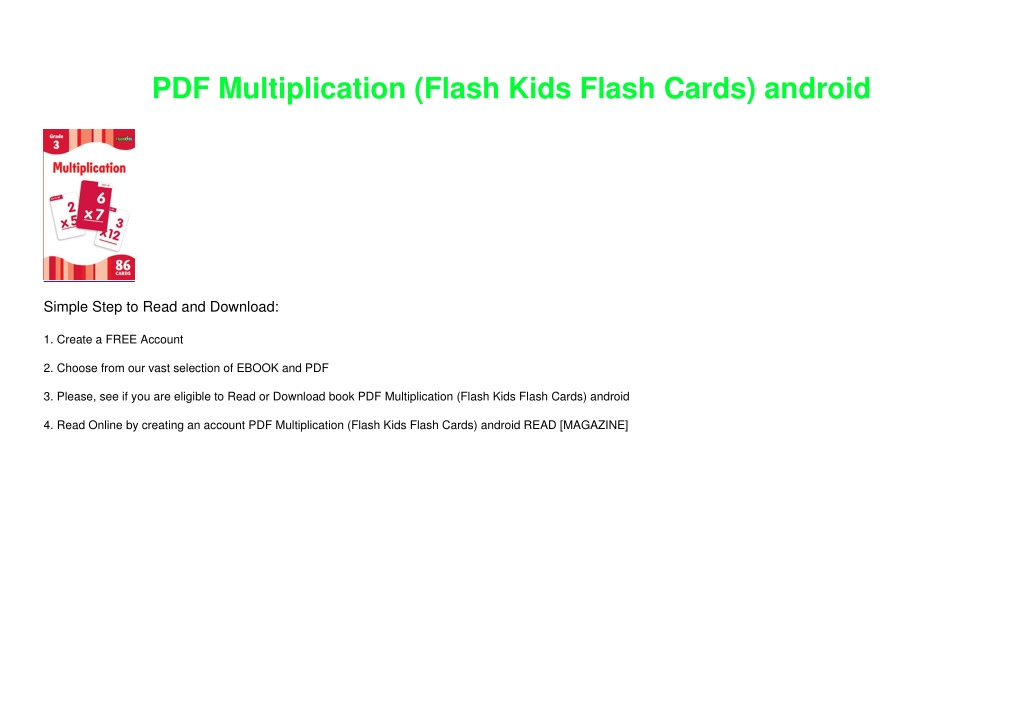 PPT - PDF Multiplication (Flash Kids Flash Cards) android PowerPoint ...