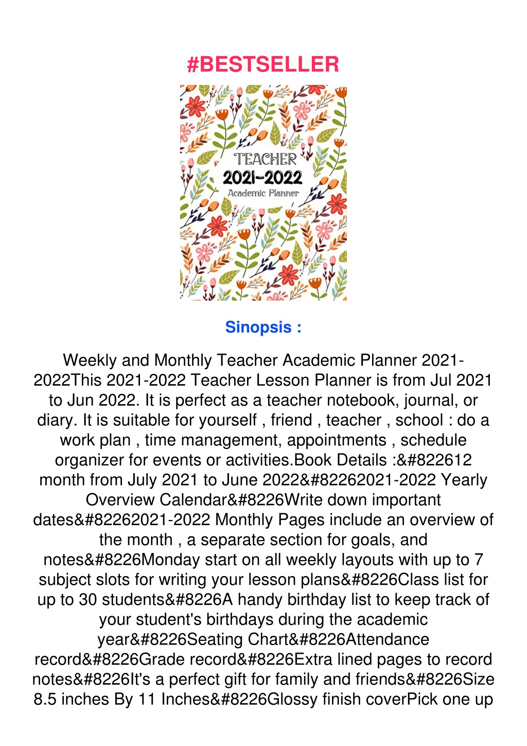 PPT - get [pdf] 2021-2022 Teacher Planner: Weekly and Monthly Academic ...