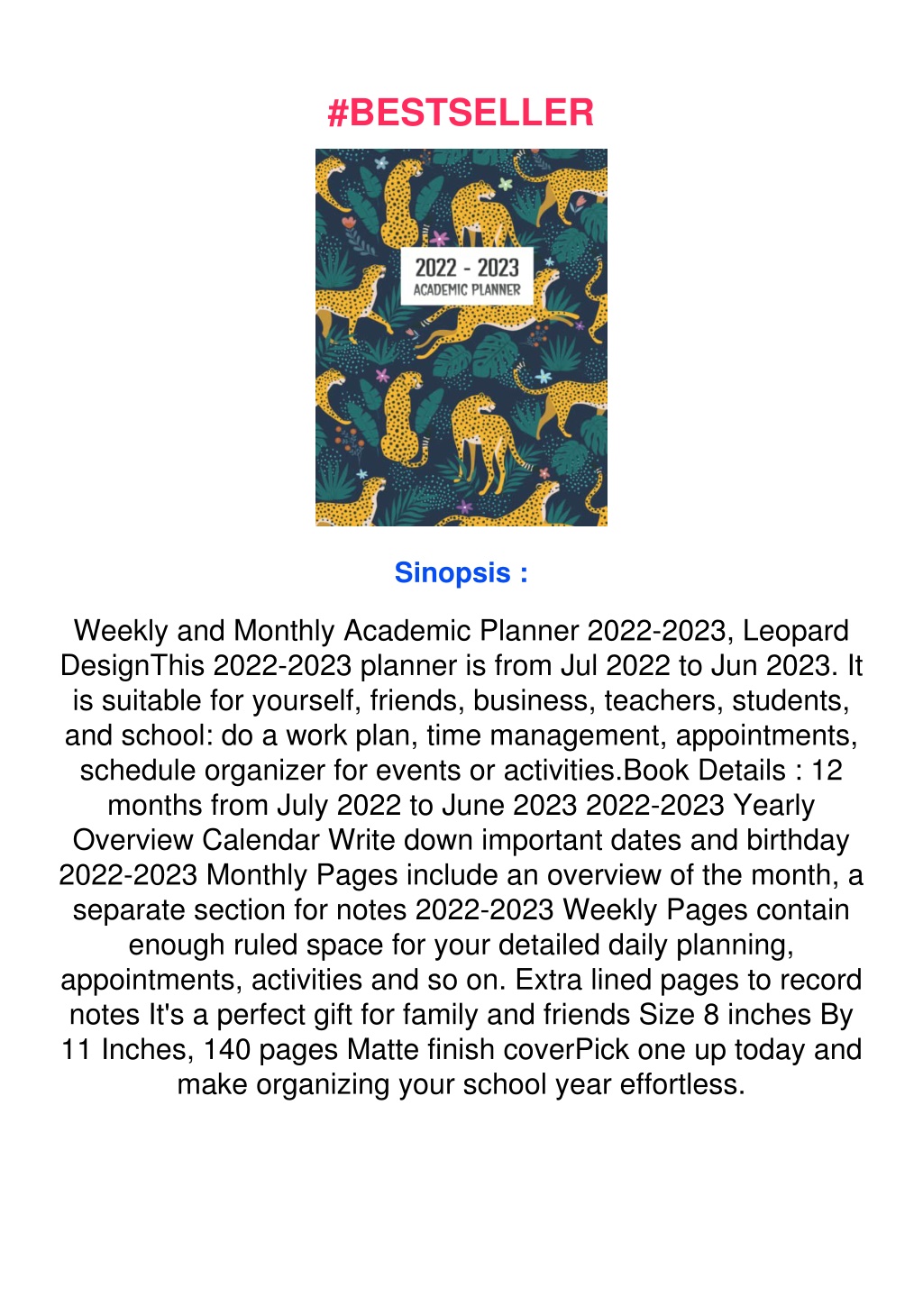PPT - download 2022-2023 Academic Planner: Large Weekly & Monthly ...