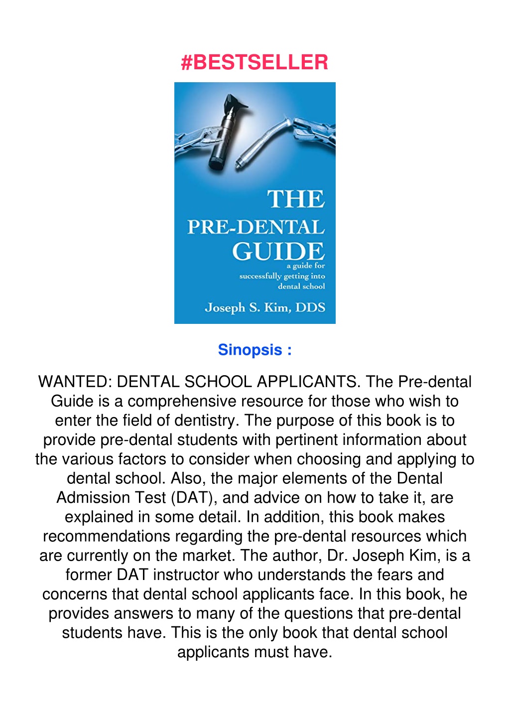 PPT - download The Pre-Dental Guide: a guide for successfully getting ...