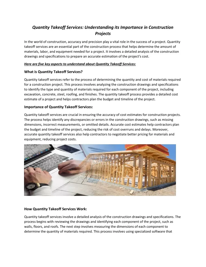 PPT - quantity takeoff services PowerPoint Presentation, free download ...