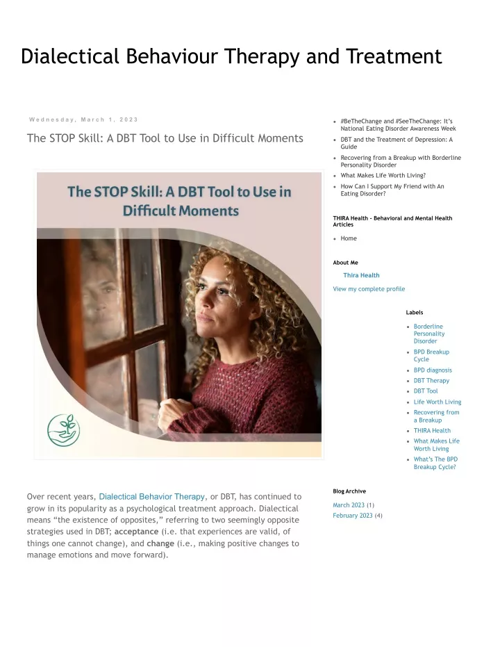 PPT - The STOP Skill_ A DBT Tool to Use in Difficult Moments PowerPoint ...