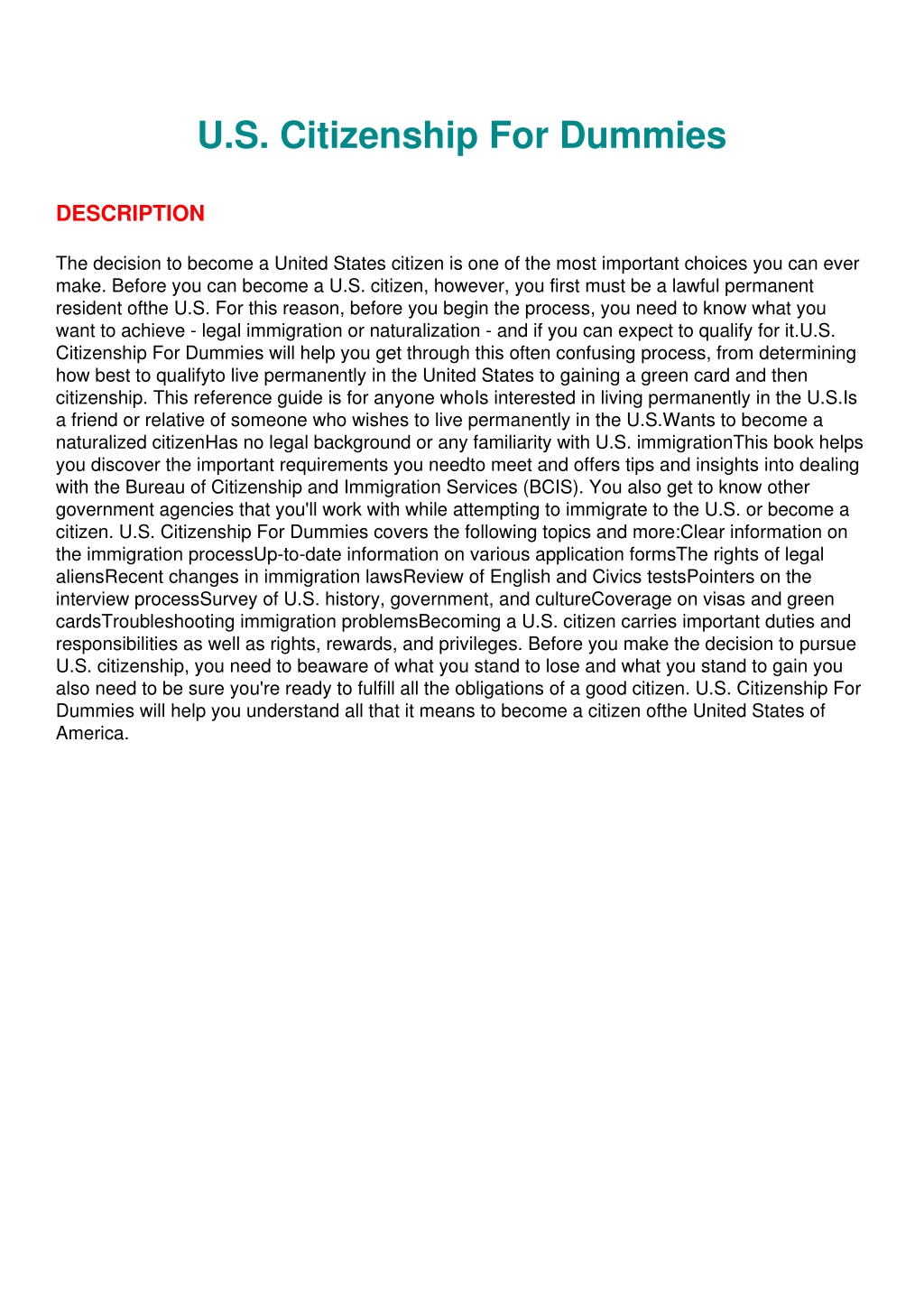 PPT - PDF/READ U.S. Citizenship For Dummies PowerPoint Presentation ...