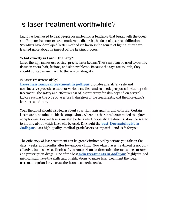 PPT - Is laser treatment worthwhile? PowerPoint Presentation, free ...