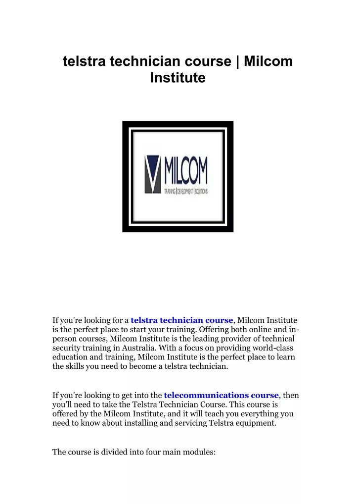PPT - Milcom Institute PowerPoint Presentation, free download - ID:12010837