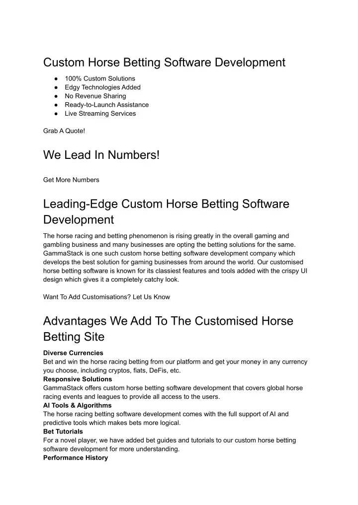 PPT - Custom Horse Betting Software Development | GammaStack PowerPoint ...