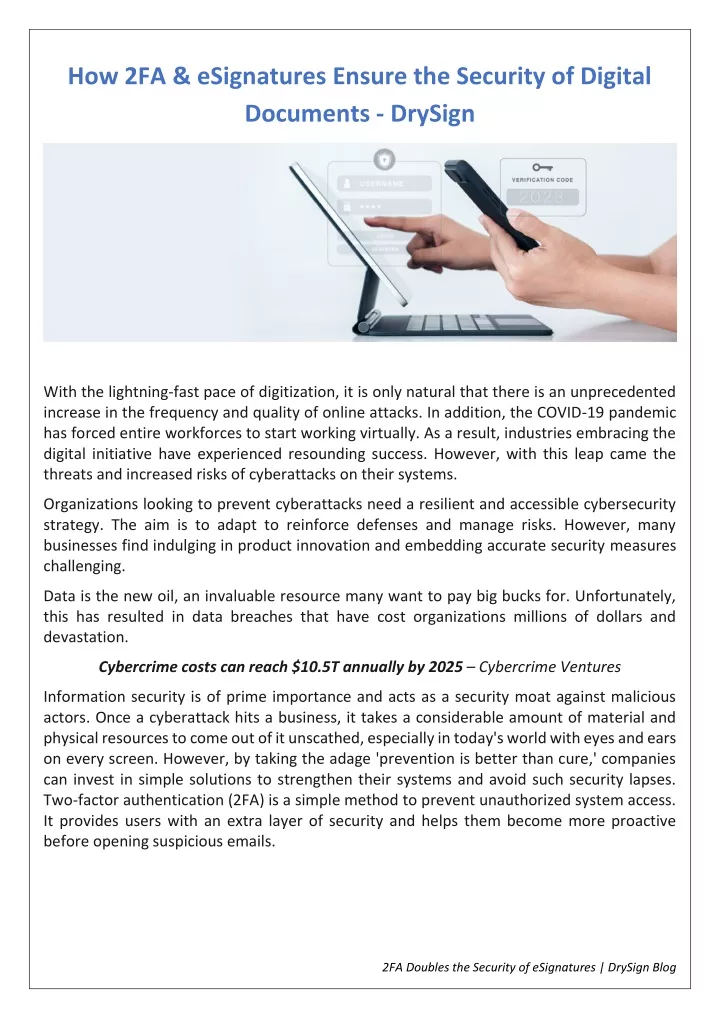 PPT - How 2FA & eSignatures Ensure the Security of Digital Documents ...
