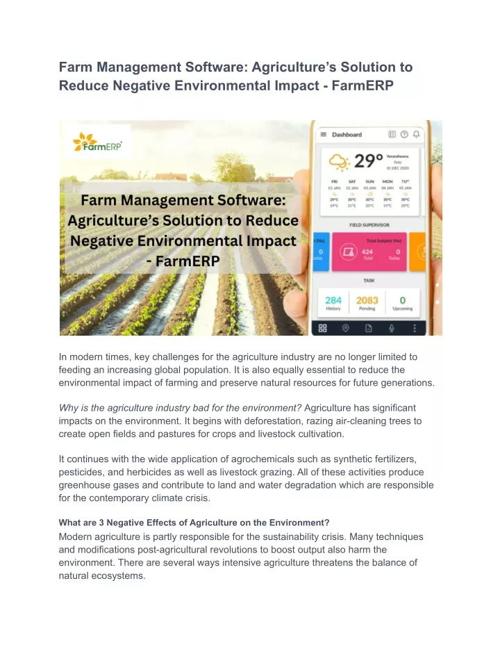 PPT - Farm Management Software_ Agriculture’s Solution to Reduce ...