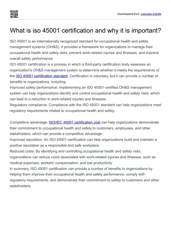PPT - What is iso 45001 certification and why it is important ...