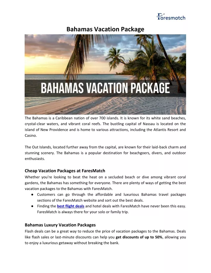 PPT - Bahamas Vacation Package all inclusive resorts PowerPoint ...