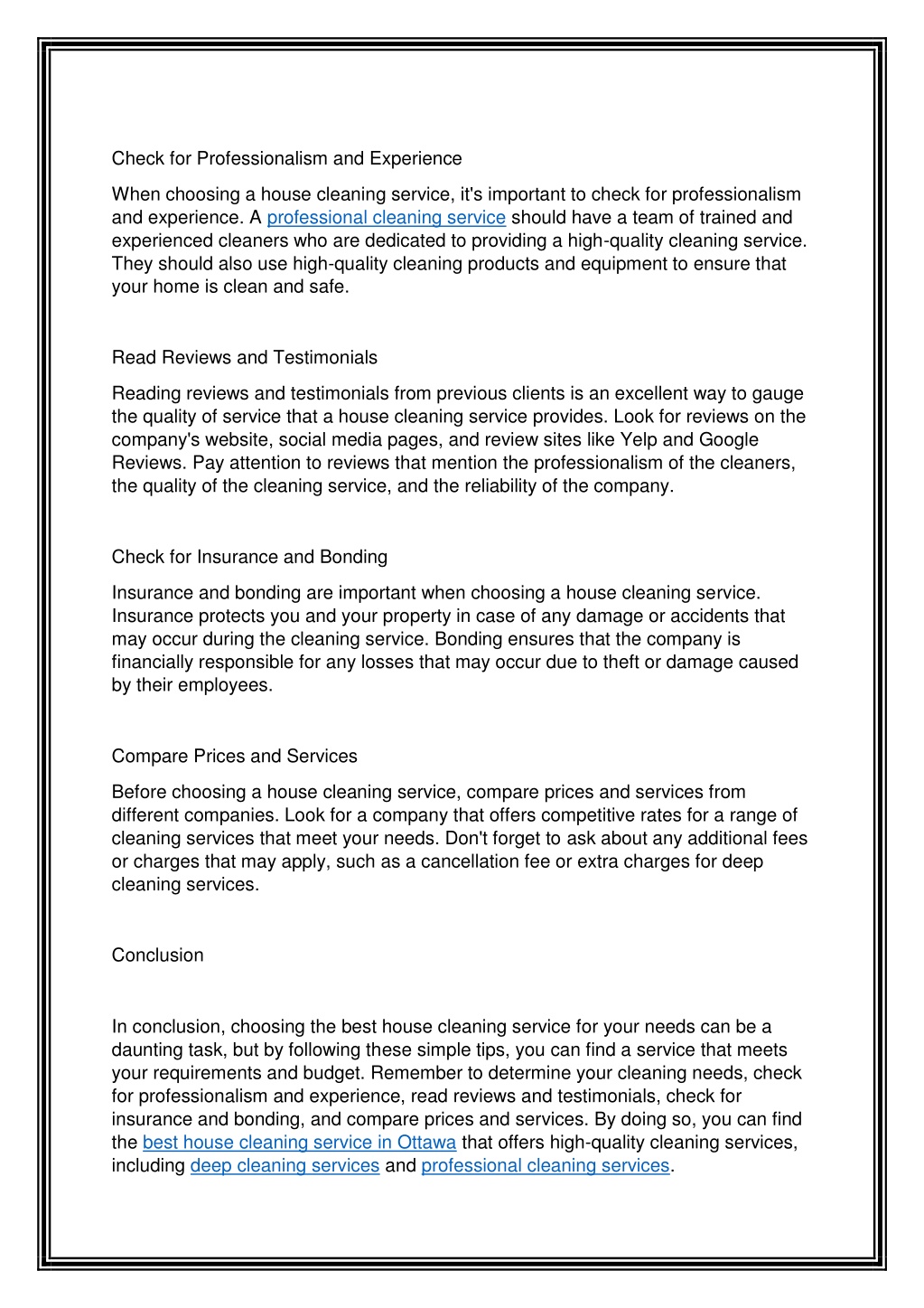 PPT - 5 Simple Tips on How to Choose the Best House Cleaning Service ...
