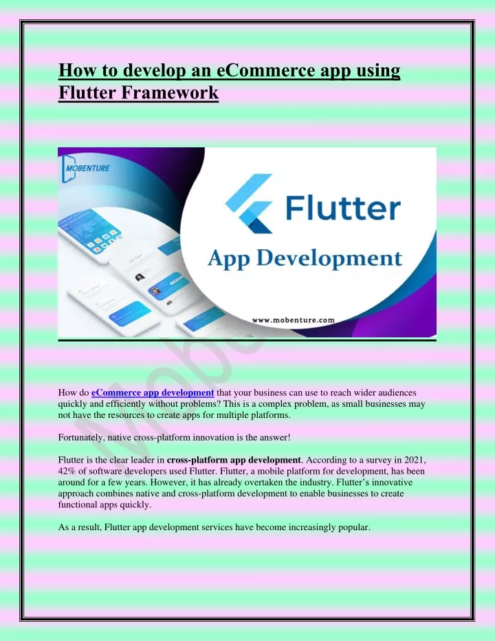 PPT - How to develop an eCommerce app using Flutter Framework ...