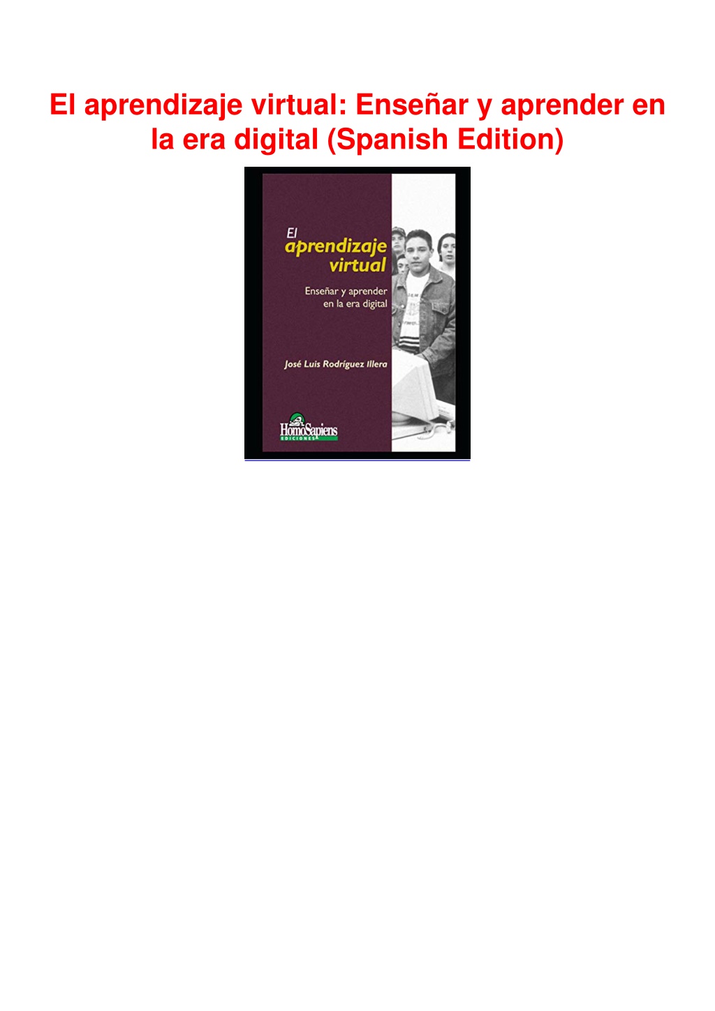 PPT - (PDF/DOWNLOAD) El aprendizaje virtual: Enseñar y aprender en la era digital (Spa ...