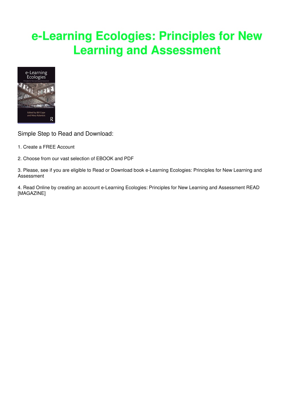 PPT - _PDF_ e-Learning Ecologies: Principles for New Learning and Assessment PowerPoint ...