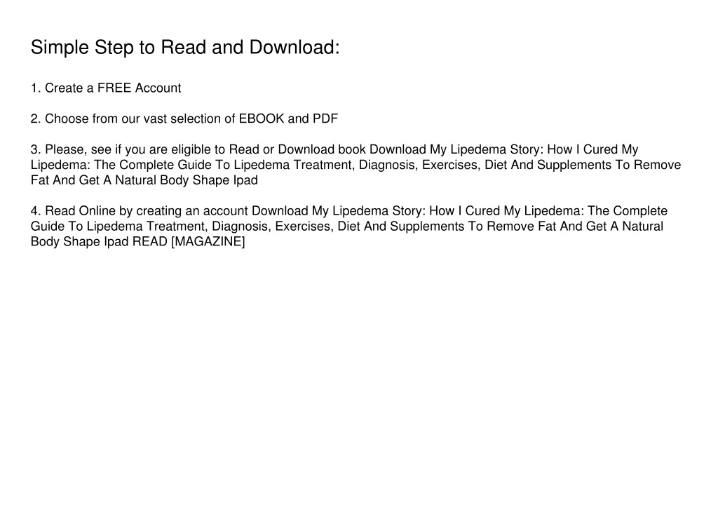 PPT - Download My Lipedema Story: How I Cured My Lipedema: The Complete ...