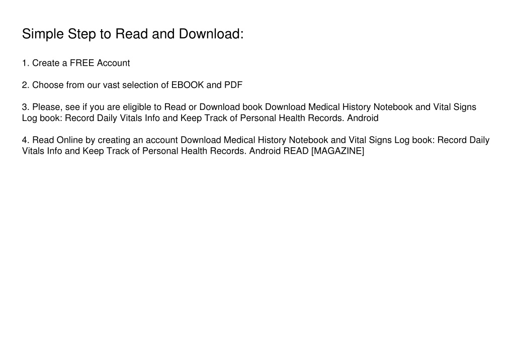 PPT - Download Medical History Notebook and Vital Signs Log book ...