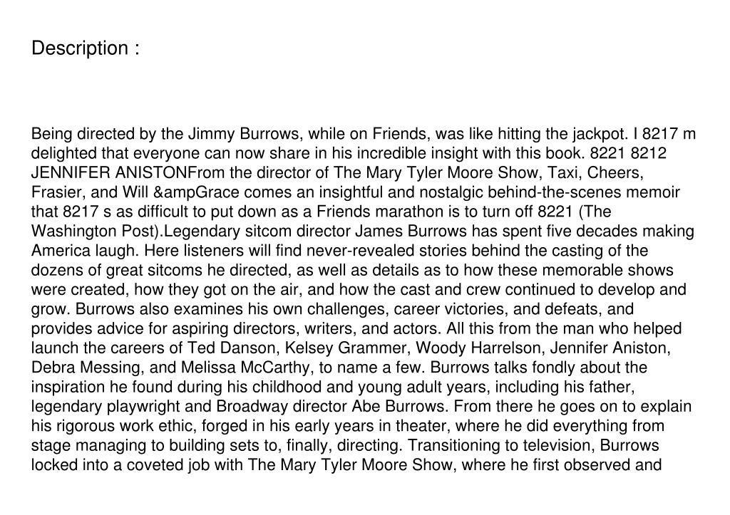 PPT - Download Directed by James Burrows: Five Decades of Stories from ...