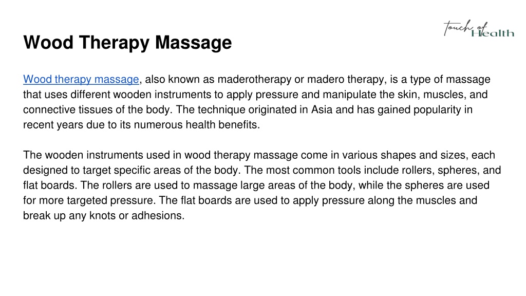 PPT - Wood Therapy Massage PowerPoint Presentation, free download - ID ...
