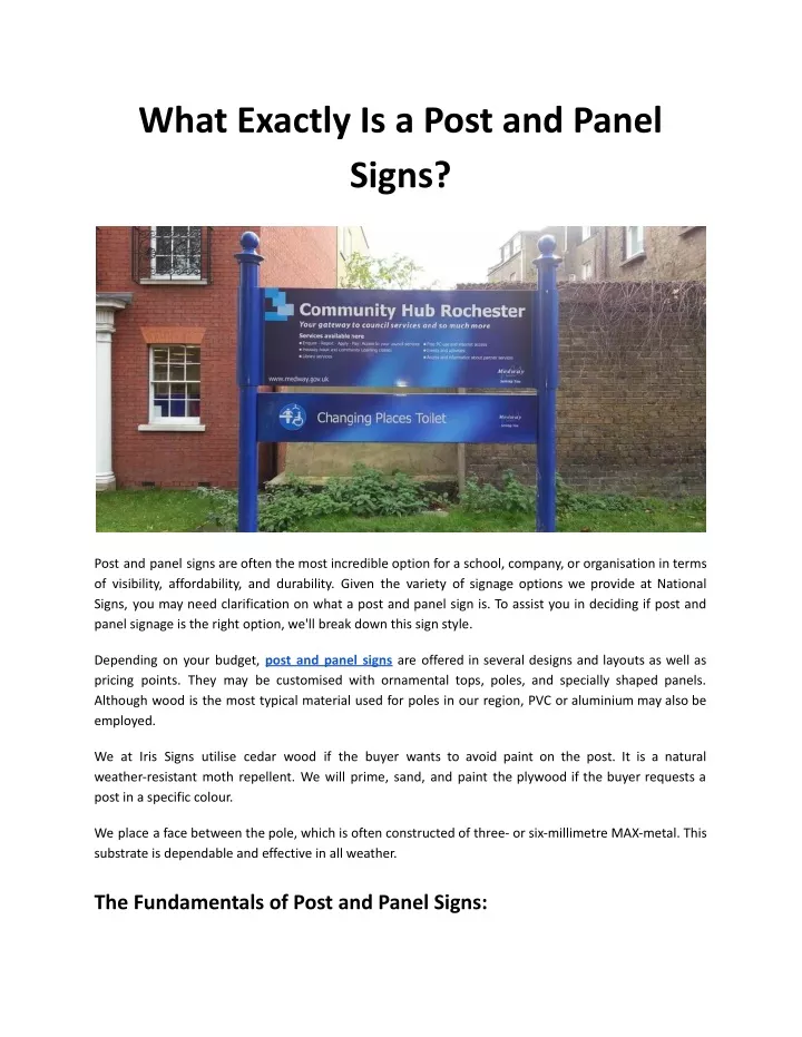 PPT - What Exactly Is a Post and Panel Signs - Iris Signs PowerPoint ...
