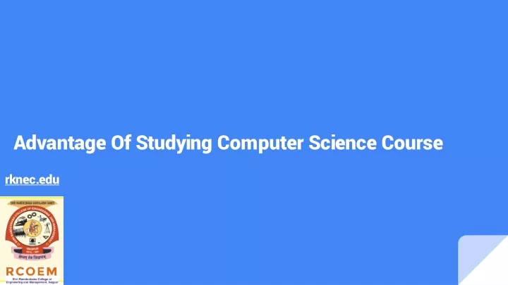 PPT - Advantage of Studying Computer Science Course PowerPoint ...