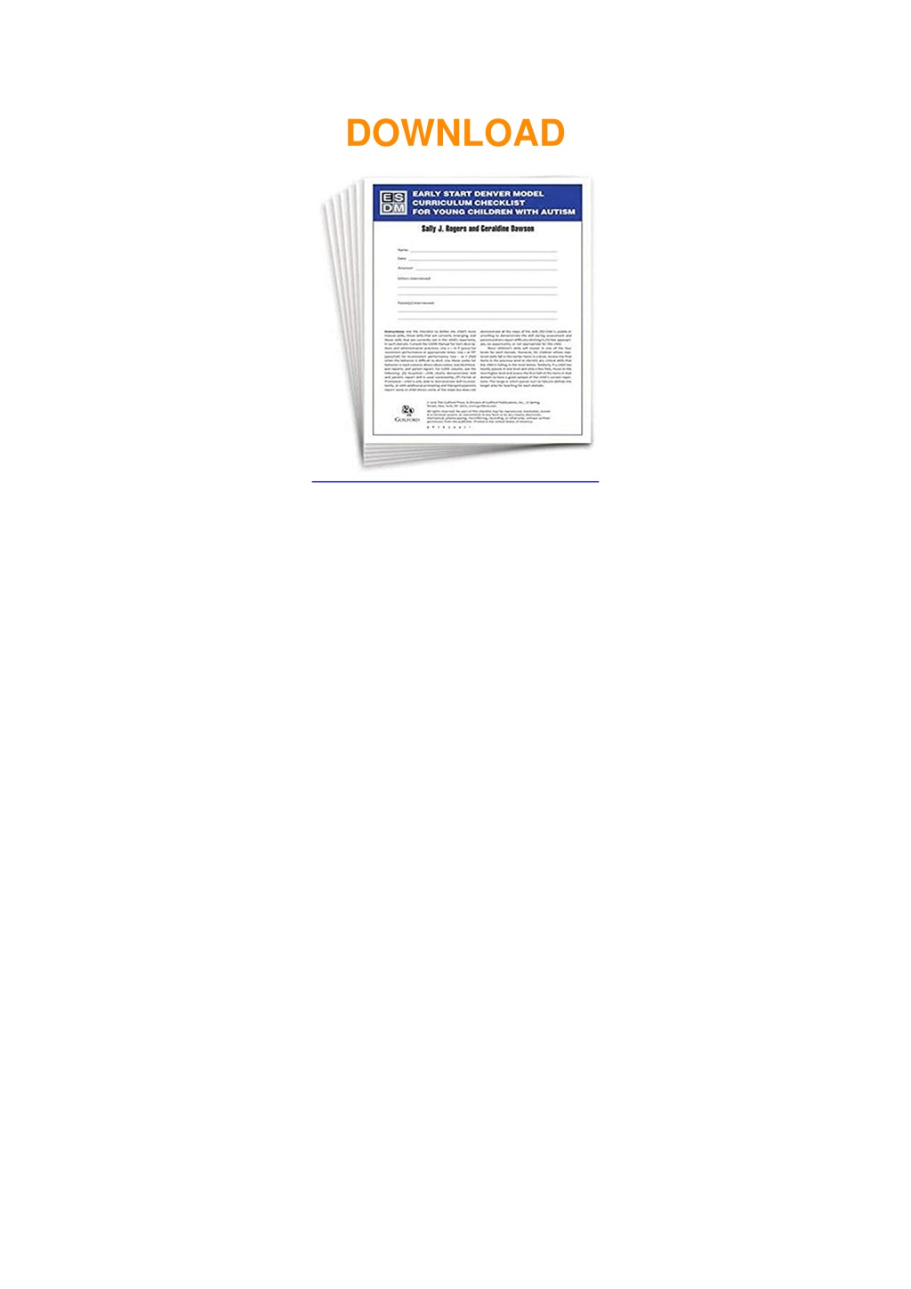 PPT - (PDF/DOWNLOAD) Early Start Denver Model Curriculum Checklist for ...
