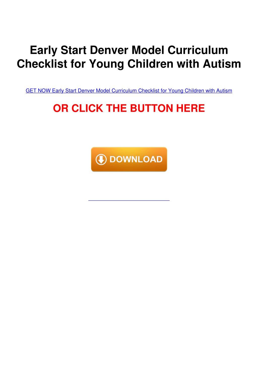 PPT - (PDF/DOWNLOAD) Early Start Denver Model Curriculum Checklist for ...
