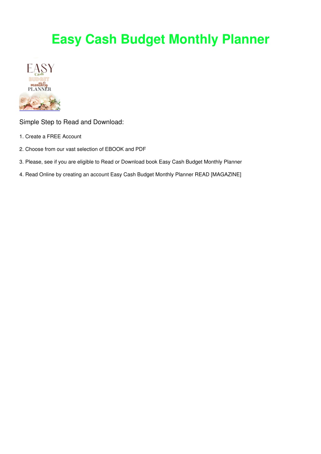 PPT - DOWNLOAD/PDF Easy Cash Budget Monthly Planner PowerPoint ...