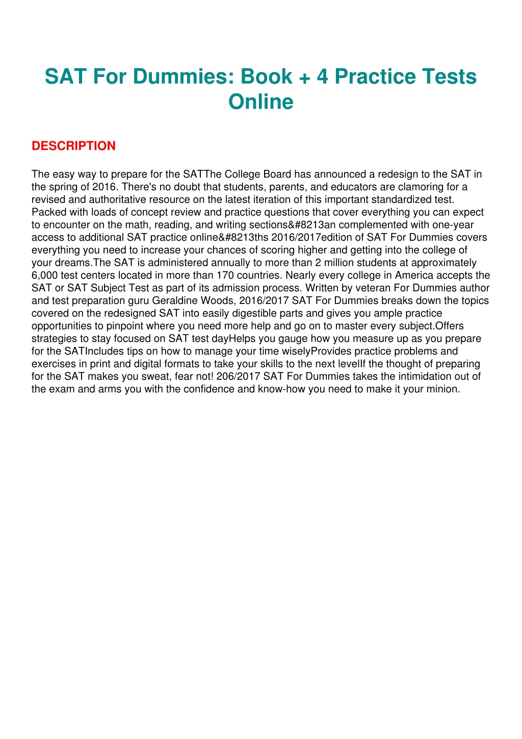 PPT - $PDF$/READ/DOWNLOAD SAT For Dummies: Book 4 Practice Tests Online ...