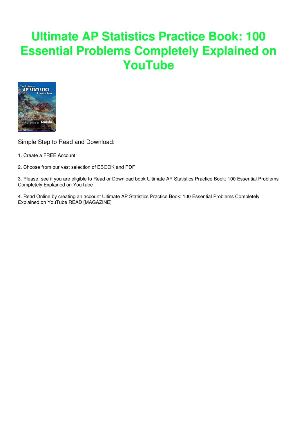 PPT - PDF/BOOK Ultimate AP Statistics Practice Book: 100 Essential ...