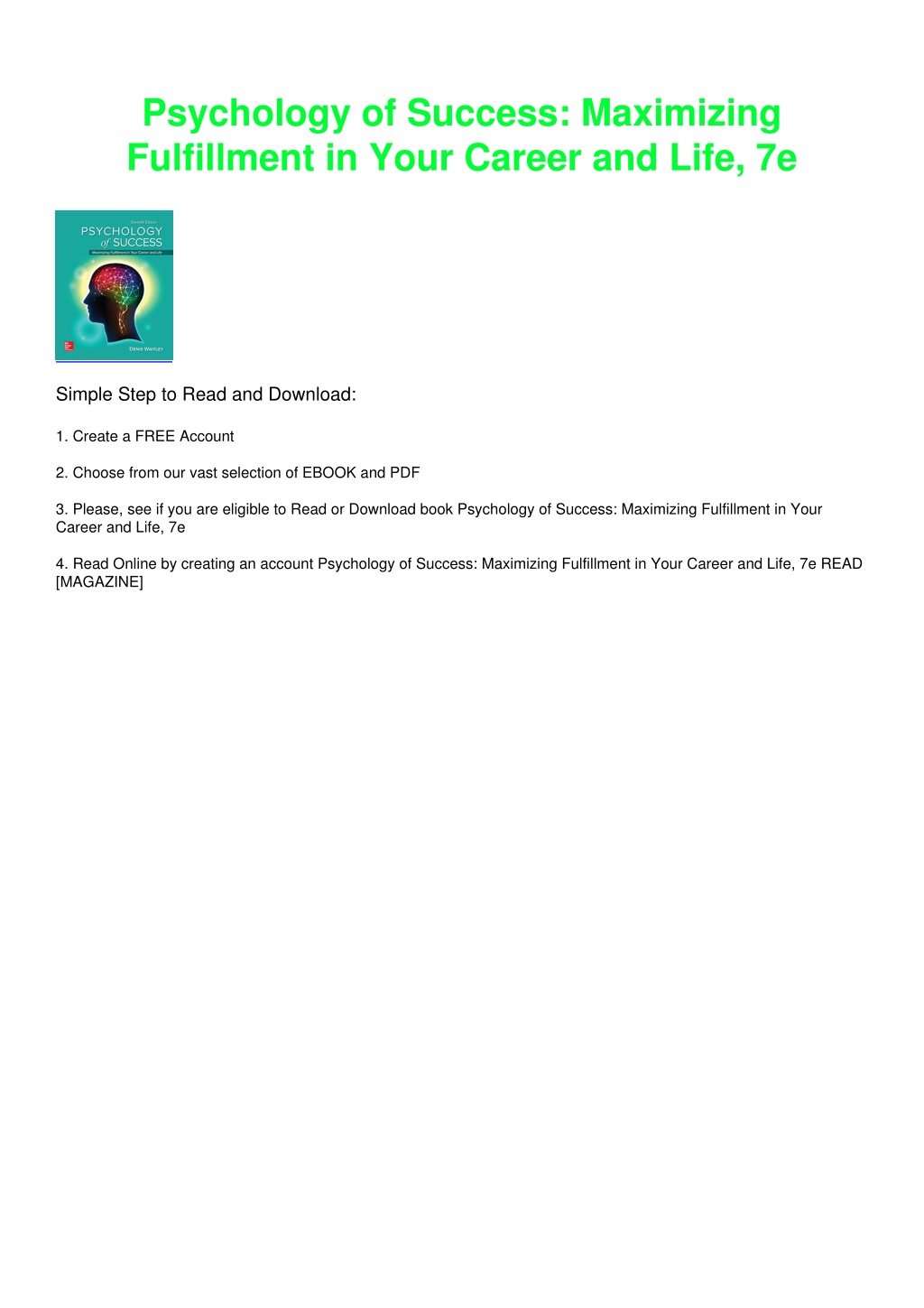 PPT - (PDF/DOWNLOAD) Psychology of Success: Maximizing Fulfillment in ... PPT - (PDF/DOWNLOAD) Psychology of Success: Maximizing Fulfillment in ...
