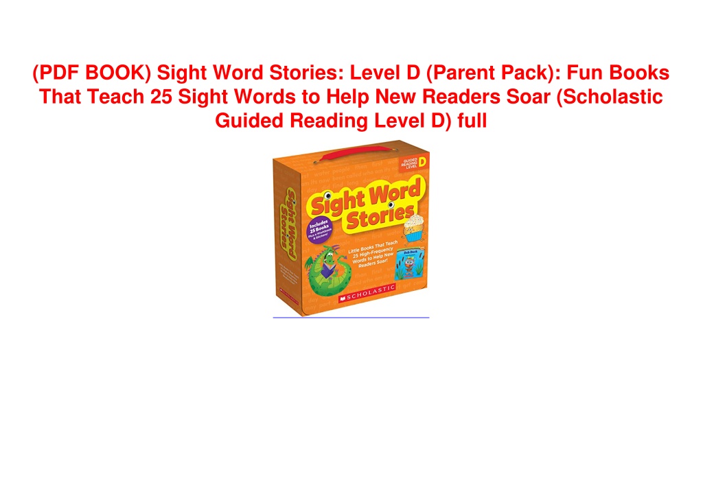 PPT - (PDF BOOK) Sight Word Stories: Level D (Parent Pack): Fun Books ...