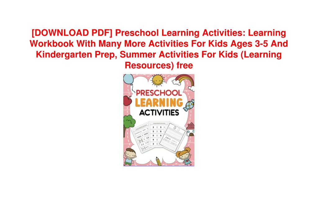 PPT - [DOWNLOAD PDF] Preschool Learning Activities: Learning Workbook ...