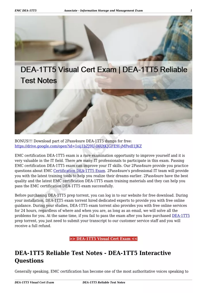 PPT - DEA-1TT5 Visual Cert Exam | DEA-1TT5 Reliable Test Notes ...