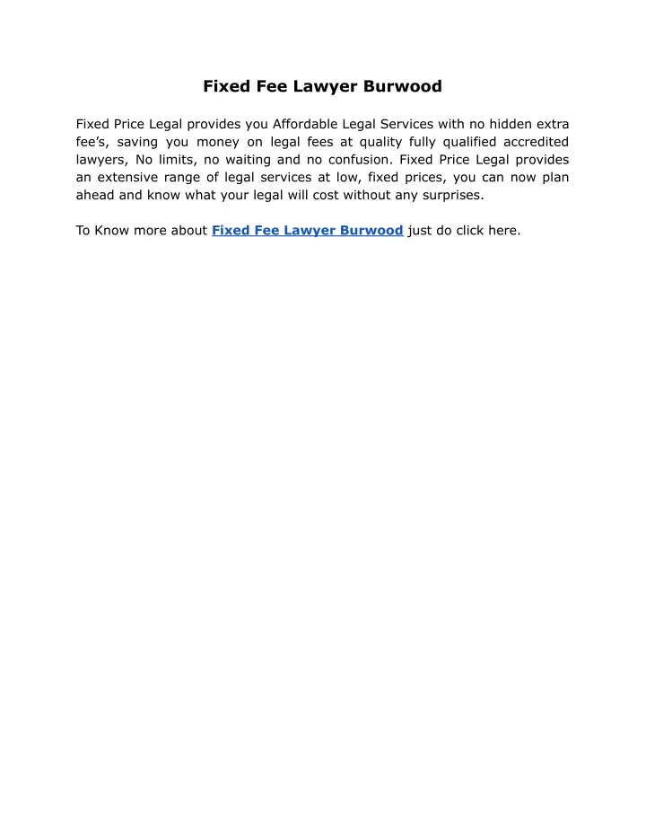 PPT - Fixed Fee Lawyer Burwood PowerPoint Presentation, free download ...