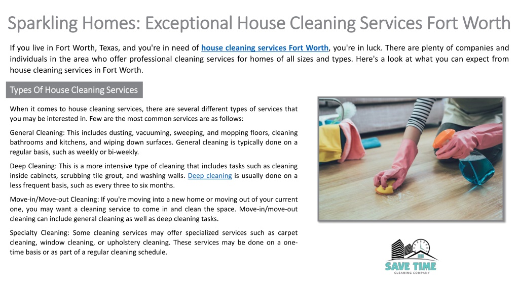 PPT - Sparkling Homes: Exceptional House Cleaning Services Fort Worth ...