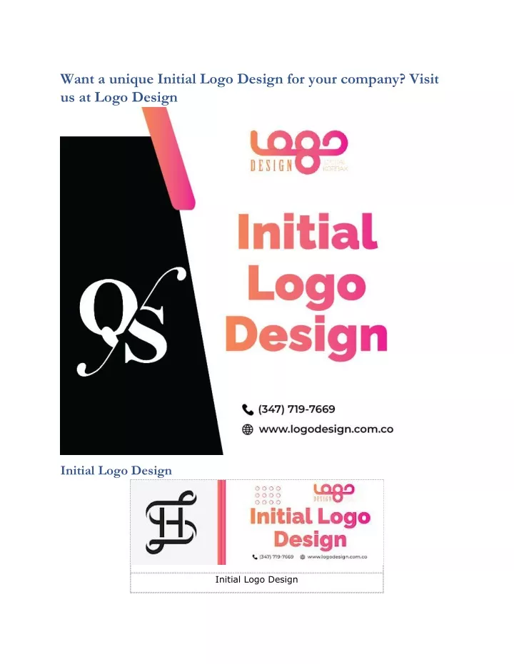 PPT - Want a unique Initial Logo Design for your company PowerPoint ...