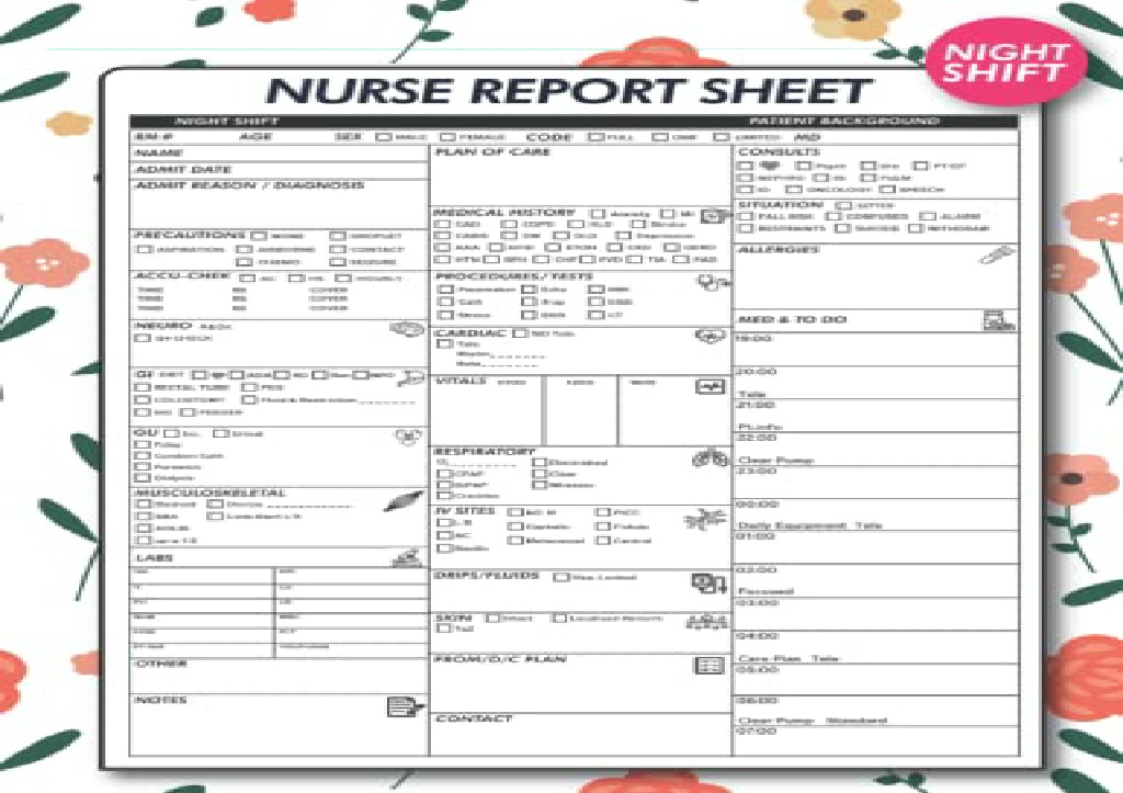 PPT - [PDF] nurse handoff report notebook: Night shift nurse report ...