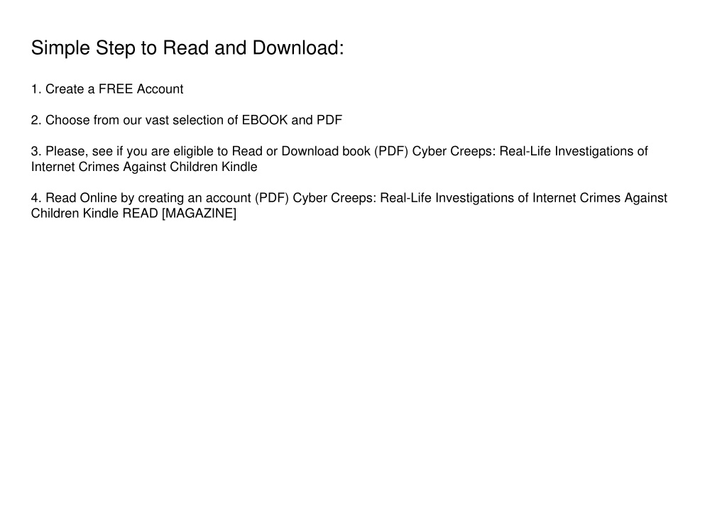 PPT - (PDF) Cyber Creeps: Real-Life Investigations of Internet Crimes ...