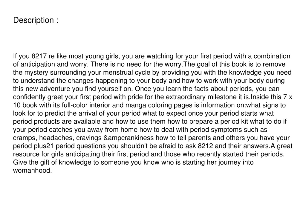 PPT - PDF Understanding My Cycle | A First Period Book for Pre-Teen ...