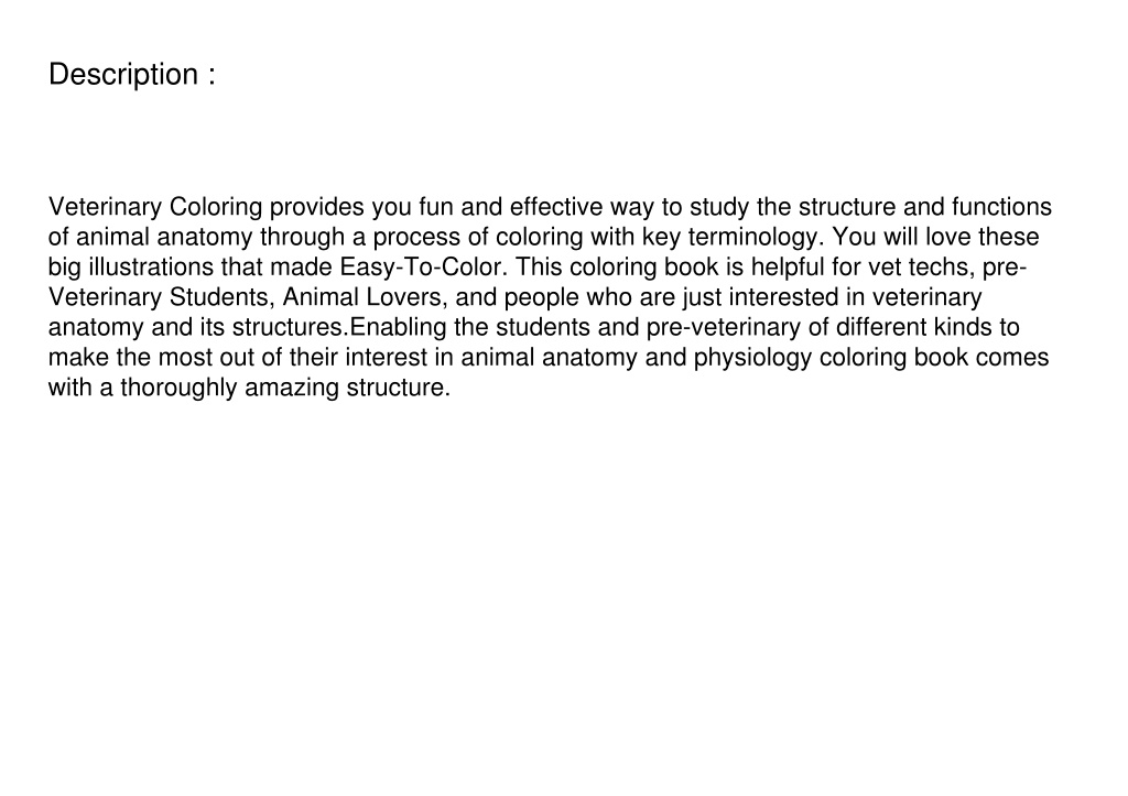 PPT - (PDF) Veterinary Anatomy Physiology Terminology & Coloring ...