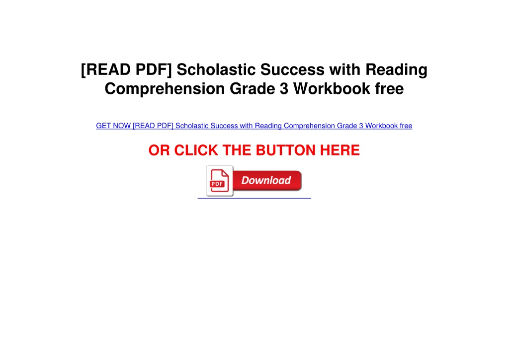 PPT - [READ PDF] Scholastic Success with Reading Comprehension Grade 3 ...