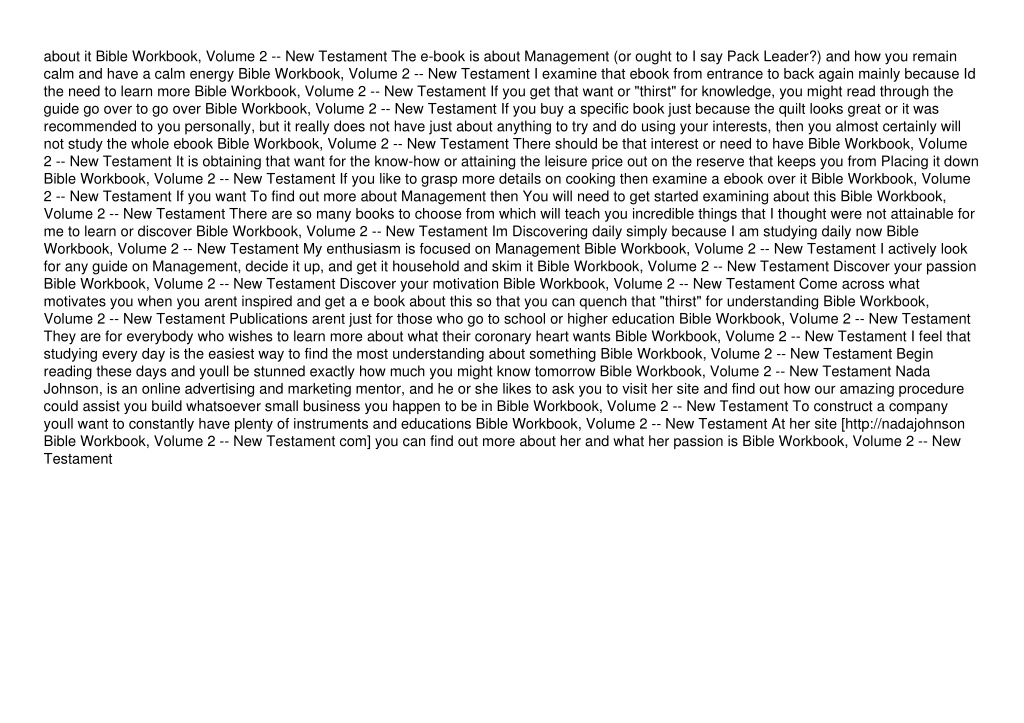PPT - download Bible Workbook, Volume 2 -- New Testament full ...