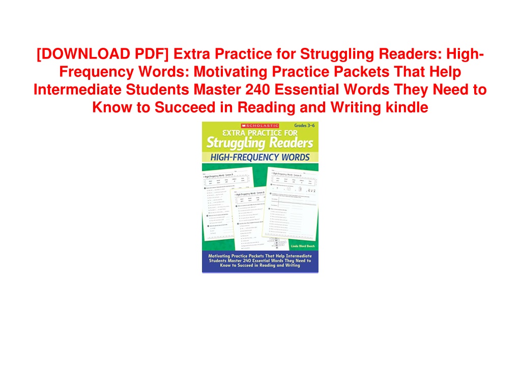 PPT - [DOWNLOAD PDF] Extra Practice for Struggling Readers: High ...