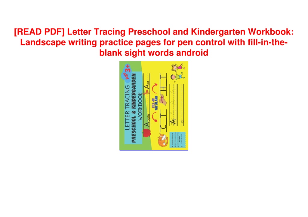 PPT - [READ PDF] Letter Tracing Preschool and Kindergarten Workbook ...